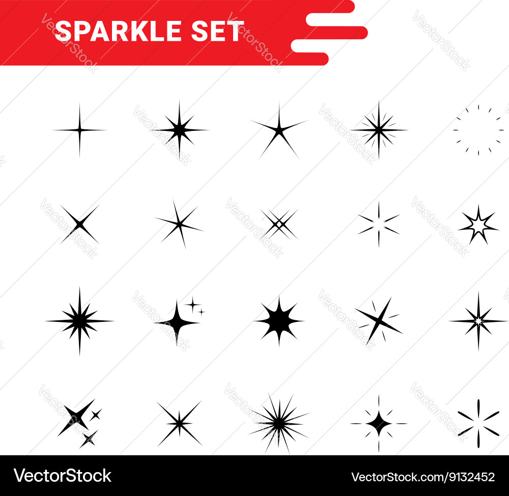 Sparkle Effect Set Royalty Free Vector Image - VectorStock