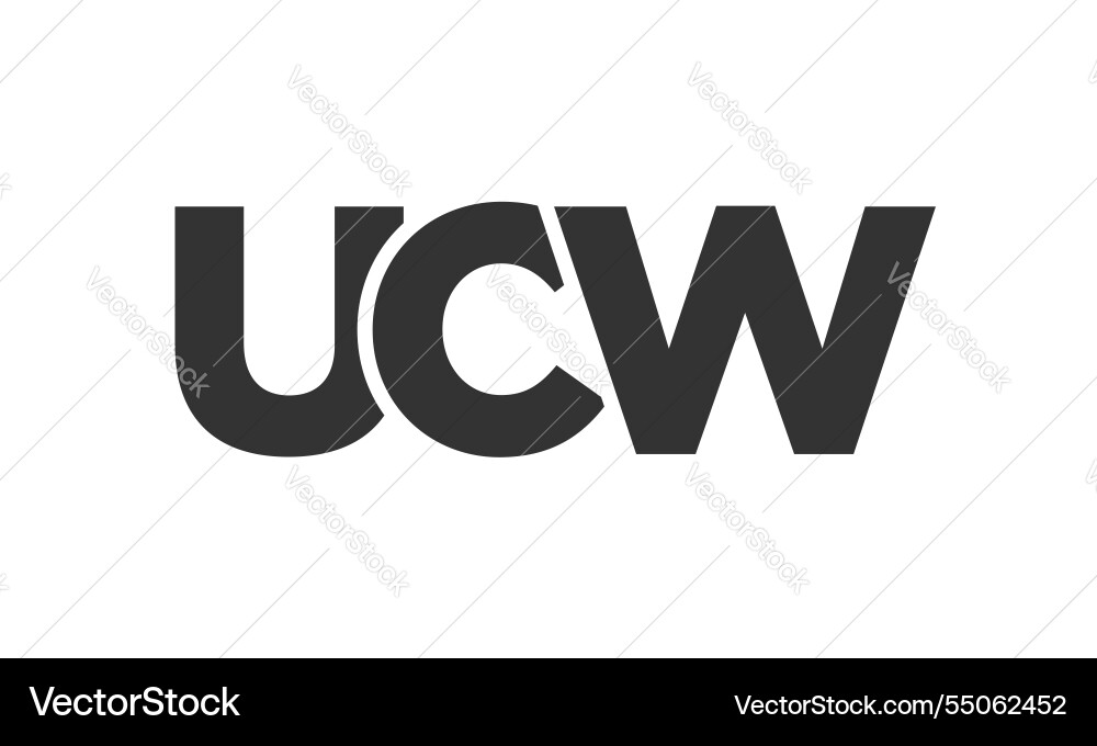 Ucw logo design template with strong and modern Vector Image