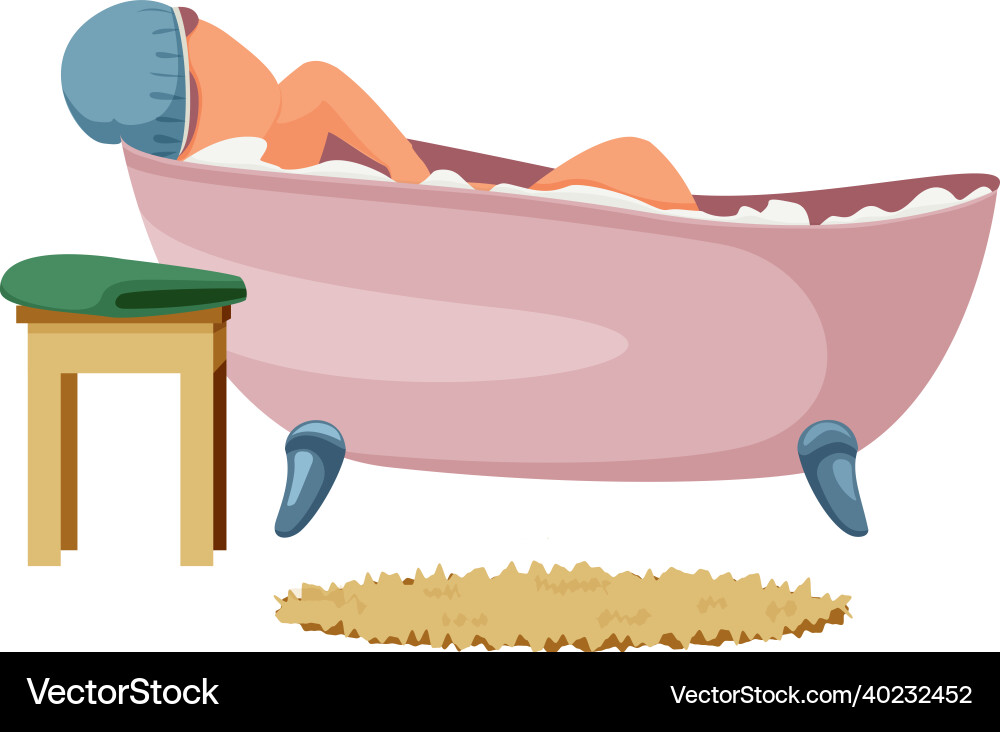 Woman taking bath composition Royalty Free Vector Image