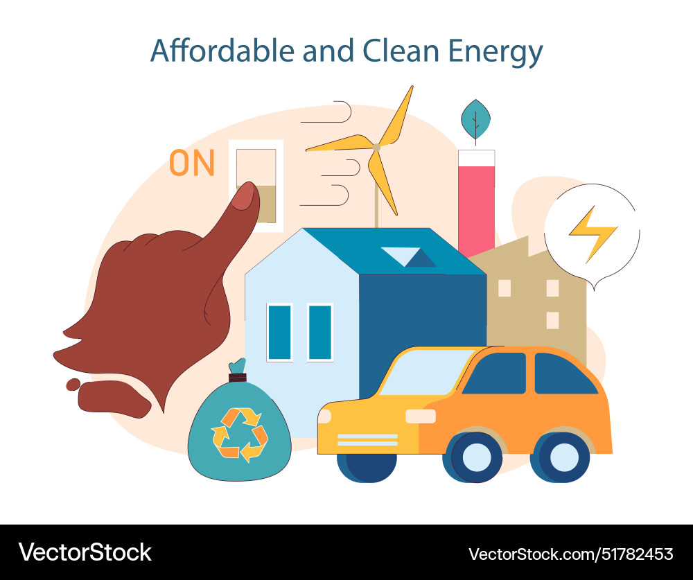 Affordable and clean energy transition to Vector Image