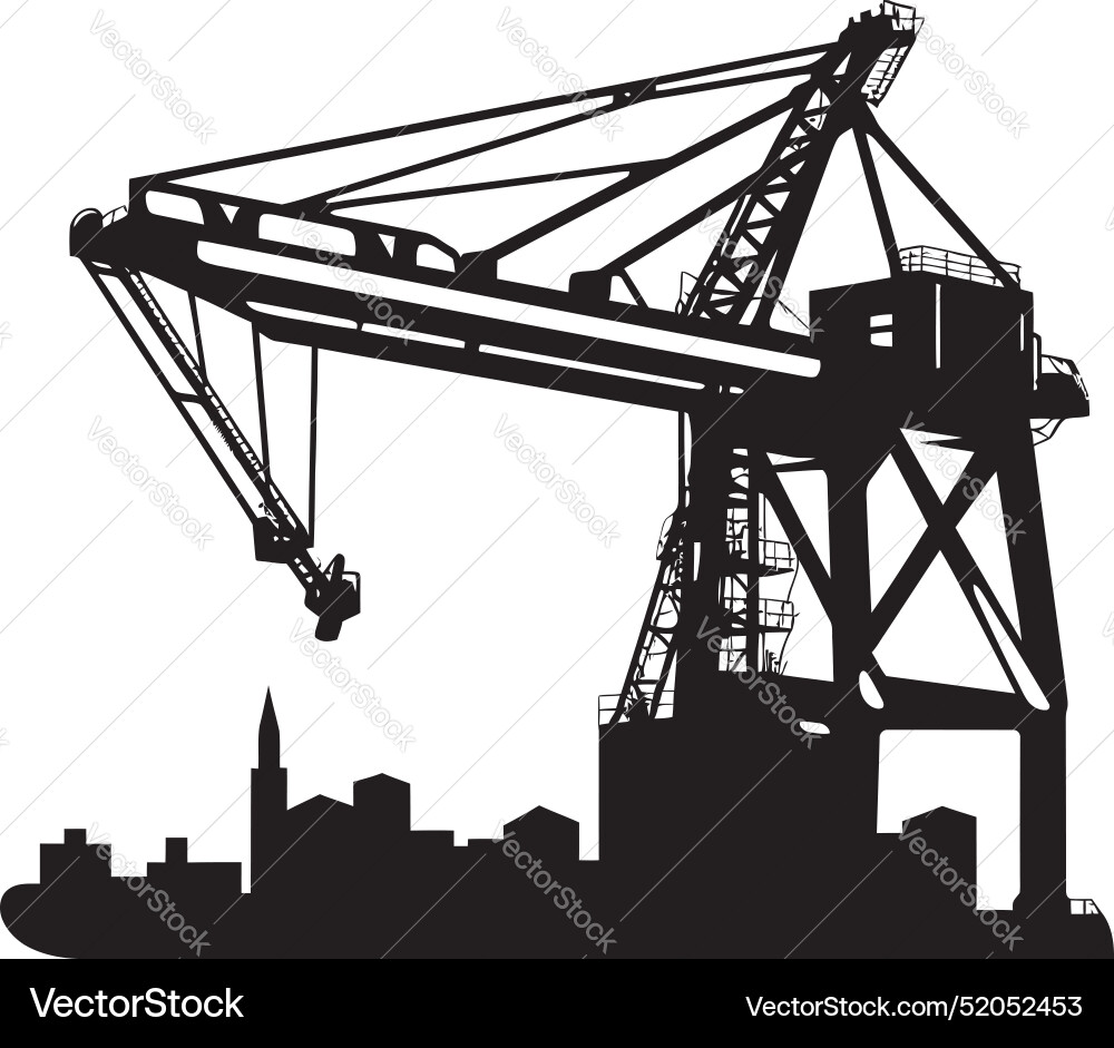 Container terminal badge port crane logo nautical Vector Image