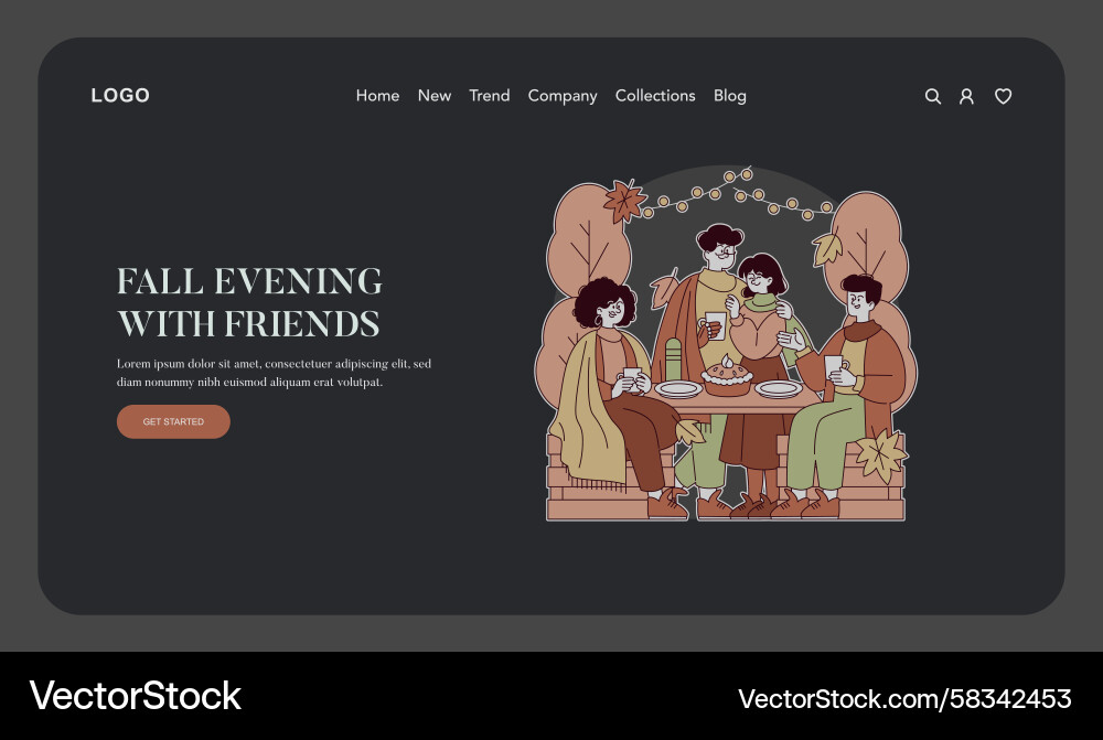 Fall Friends Gathering Royalty Free Vector Image