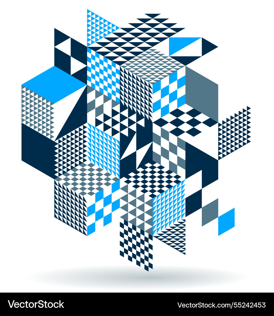 Isometric 3d cubes abstract geometric background Vector Image