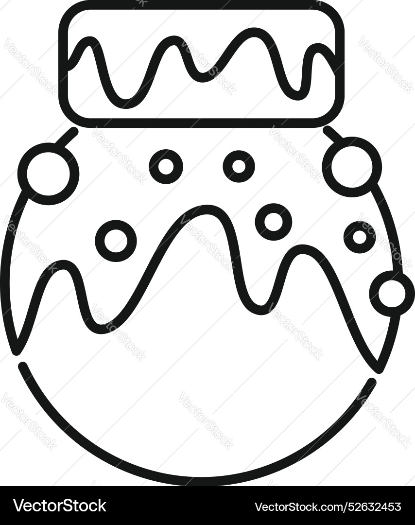 Round cake with icing and sprinkles being iced Vector Image