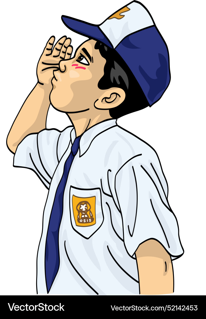 Student salute indonesian independence ceremony Vector Image