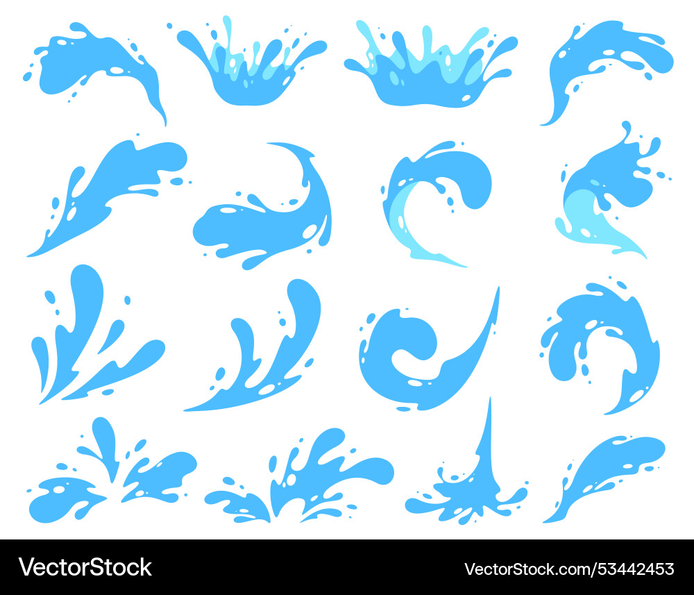 Water Splash Elements - Fluid Icons Royalty Free Vector