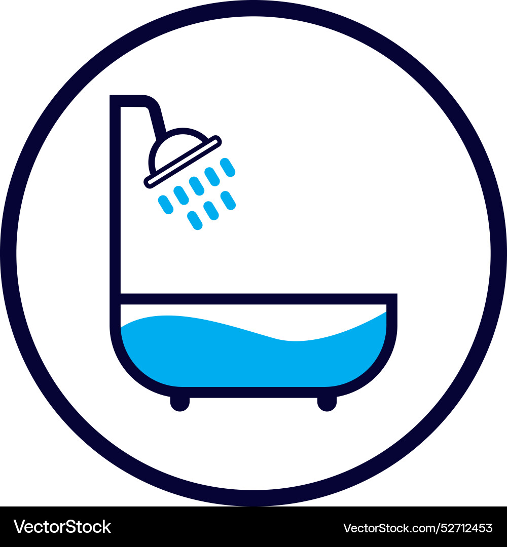 Water tap bathroom shower bath icon Royalty Free Vector