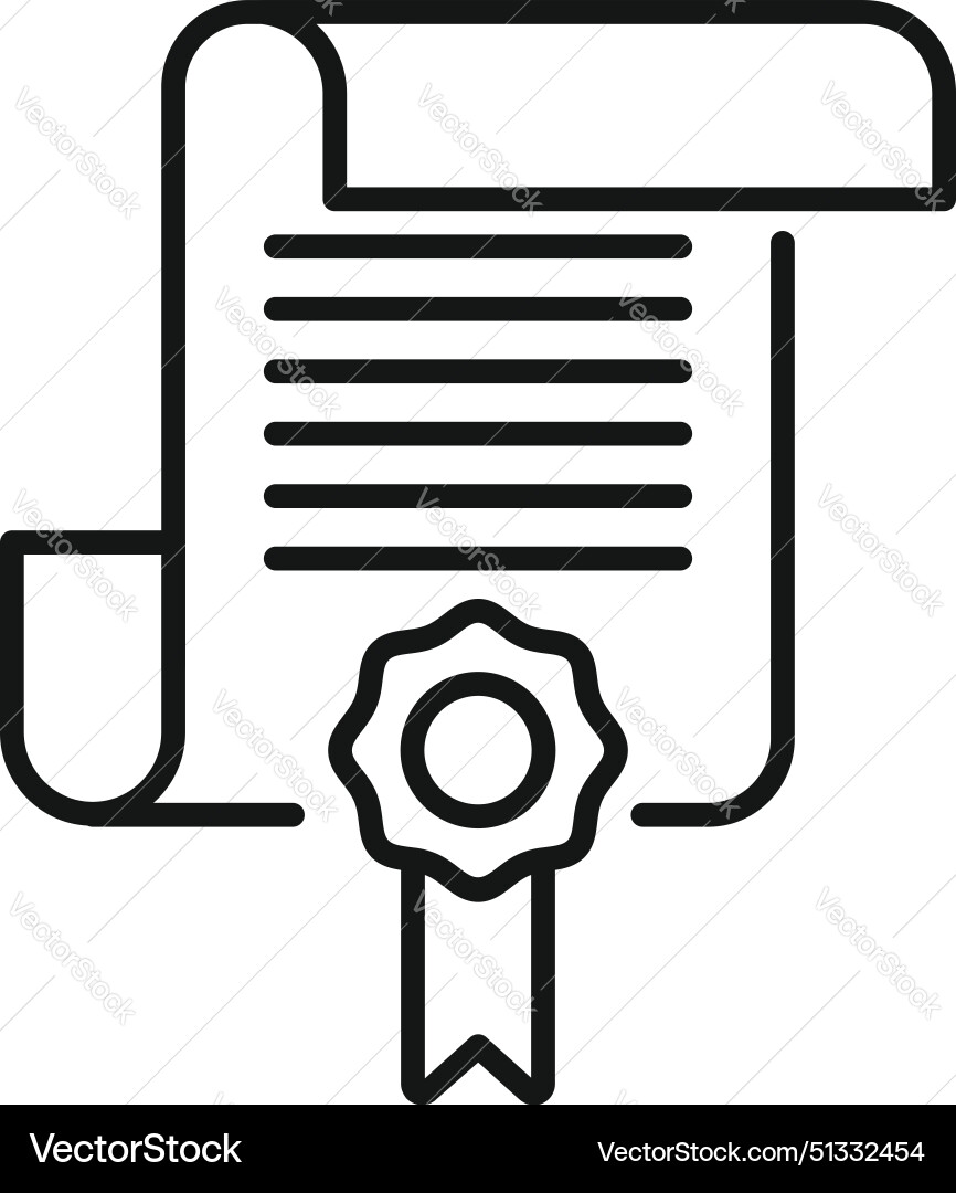 A line art certification Royalty Free Vector Image