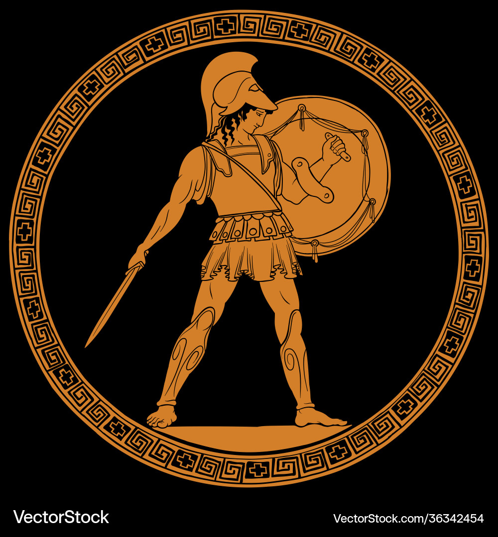 Ancient greek warrior Royalty Free Vector Image