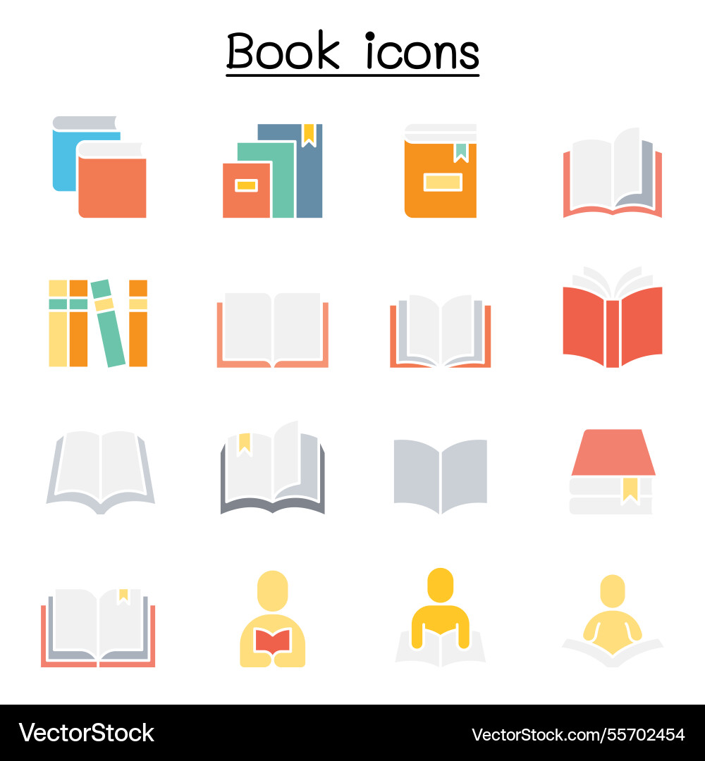 Book learning reading and education icon set Vector Image