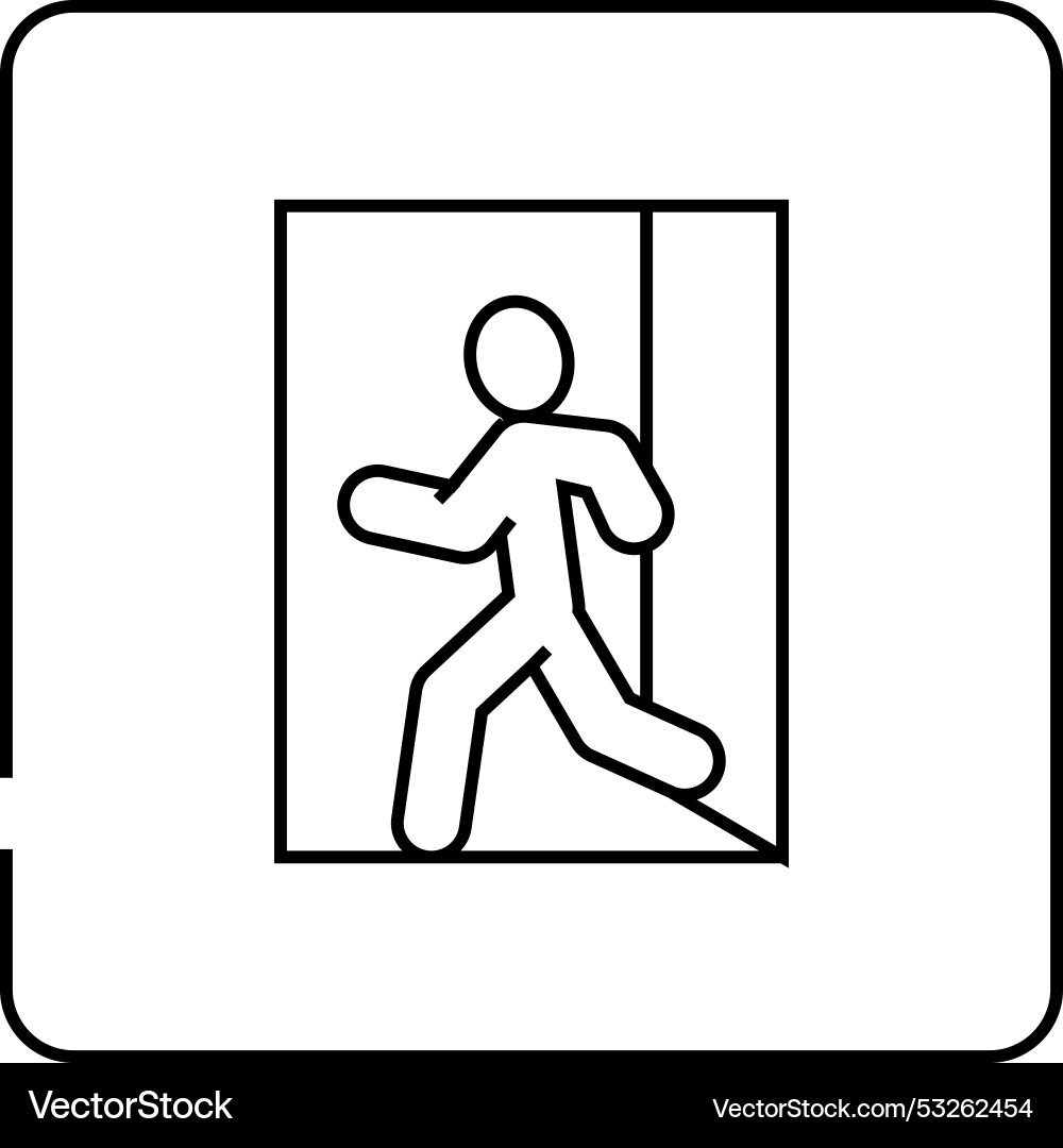 Emergency exit safety line icon Royalty Free Vector Image