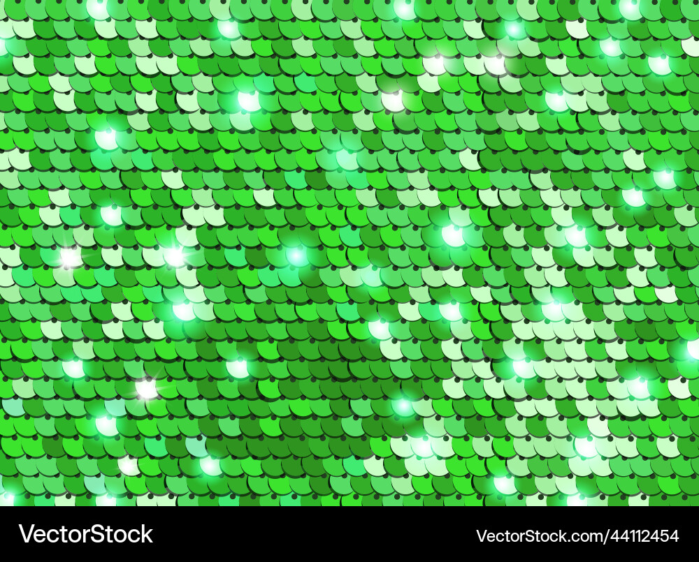 Green sequins disco background glitters sparkles Vector Image