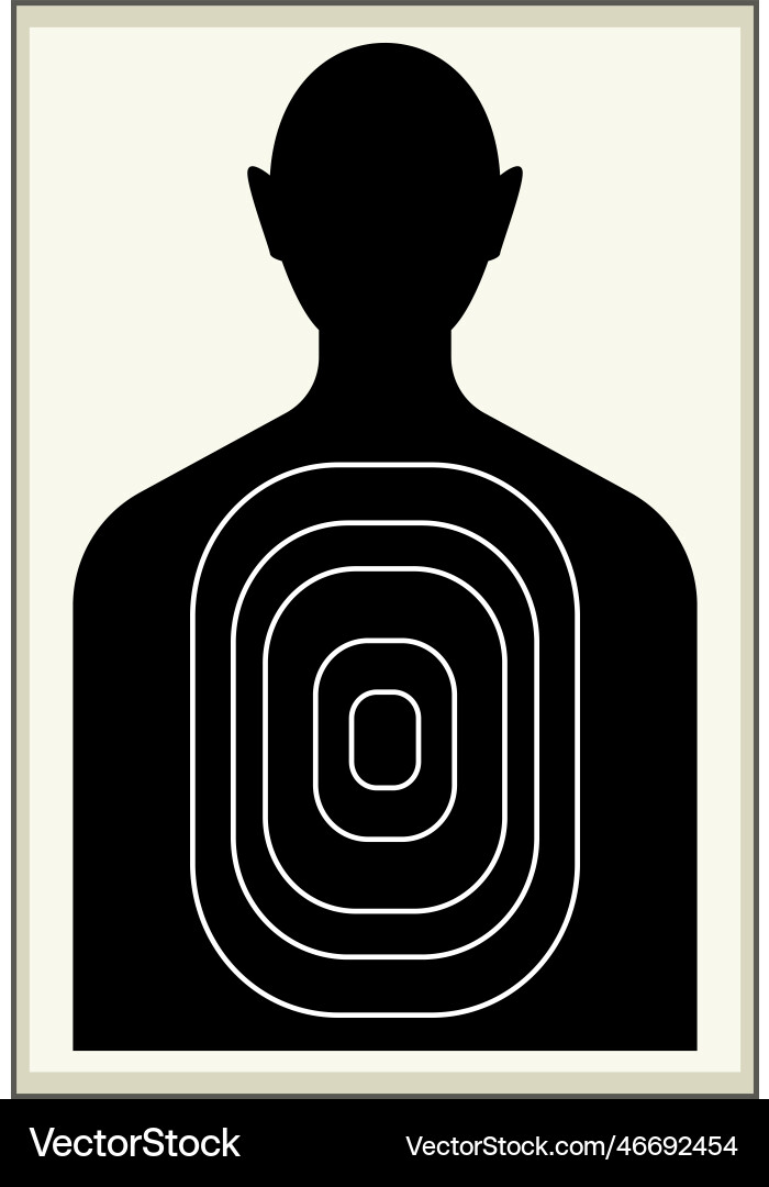 Gun shooting target cartoon Royalty Free Vector Image