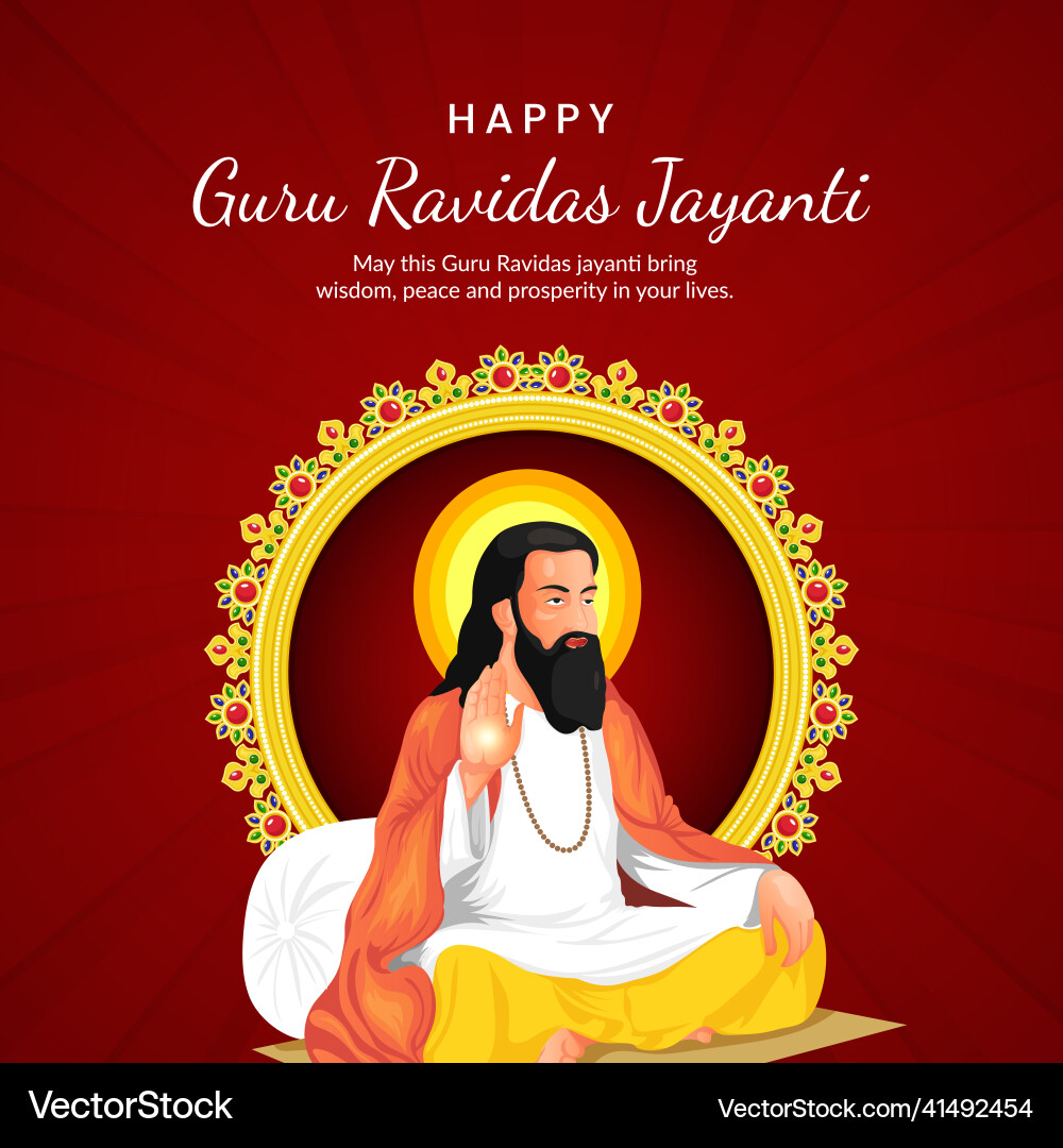 Guru ravidas jayanti banner design Royalty Free Vector Image