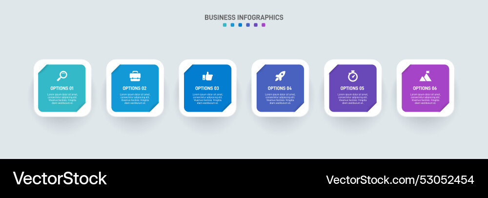 Horizontal progress bar featuring 6 arrow-shaped Vector Image
