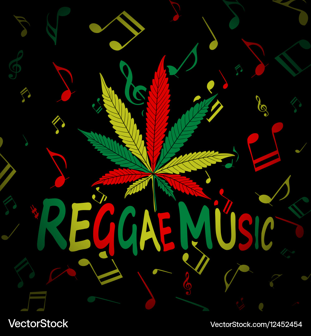 Reggae Cannabis Music Background Royalty Free Vector Image
