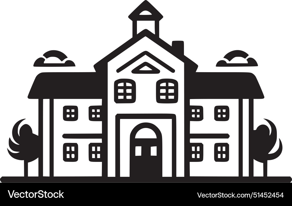 School - minimalist and flat logo Royalty Free Vector Image
