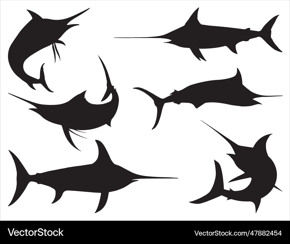 Swordfish silhouette Royalty Free Vector Image