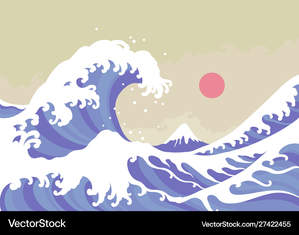 Big wave Royalty Free Vector Image - VectorStock