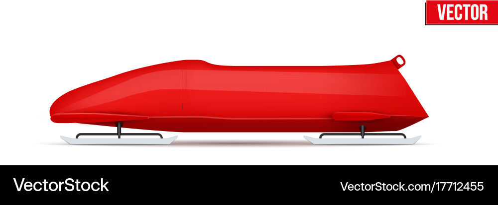 Classic bobsled for two athletes side view Vector Image