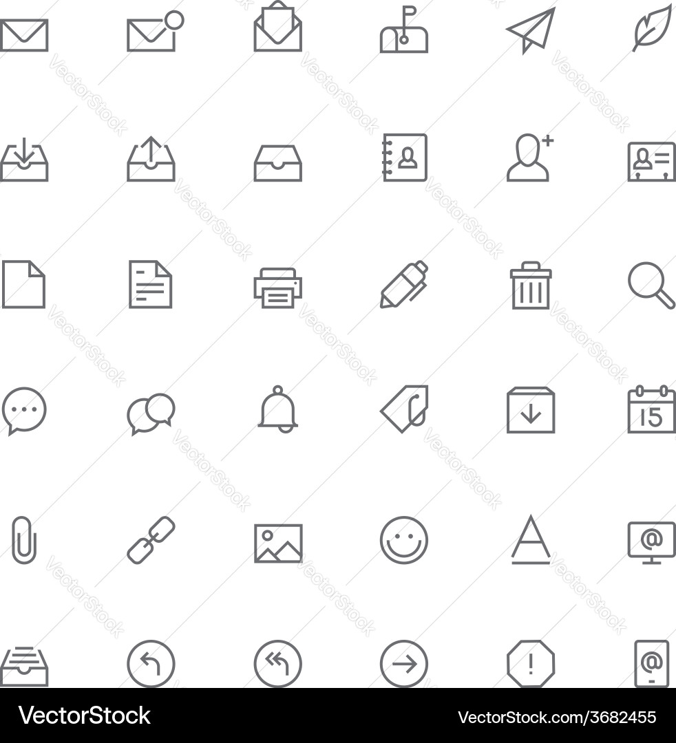 Email icon set Royalty Free Vector Image - VectorStock