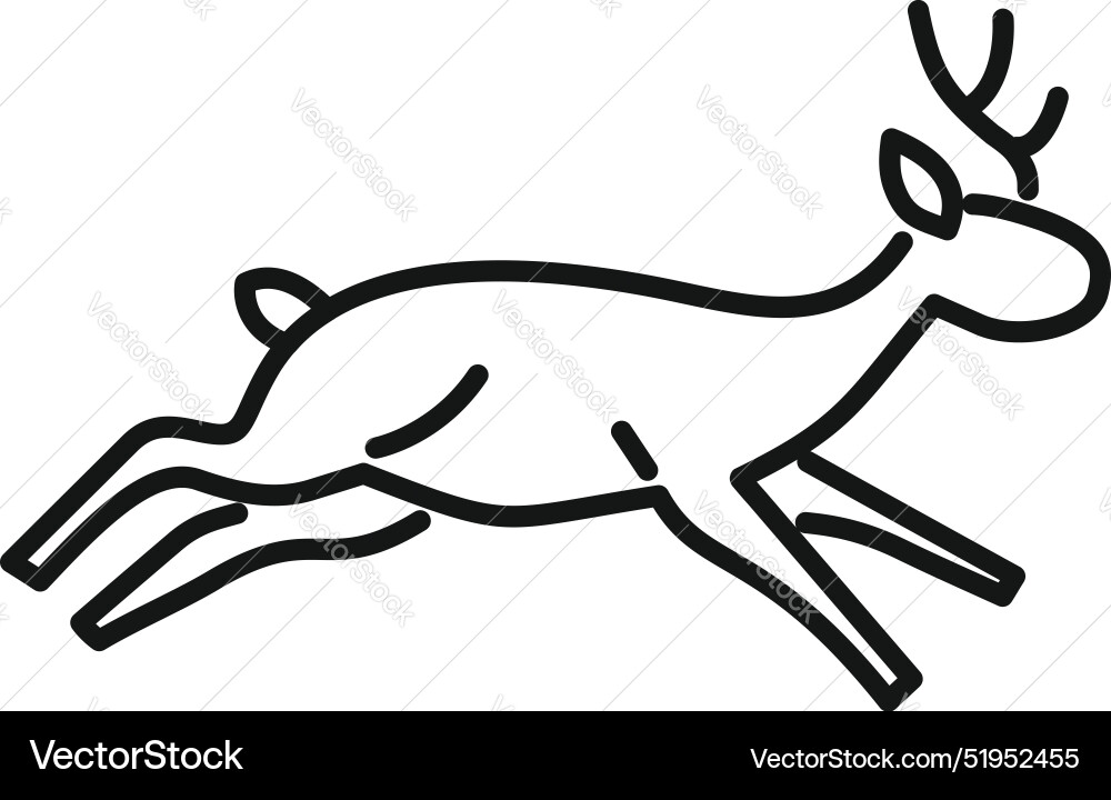 Fast wild reindeer running with big horns Vector Image