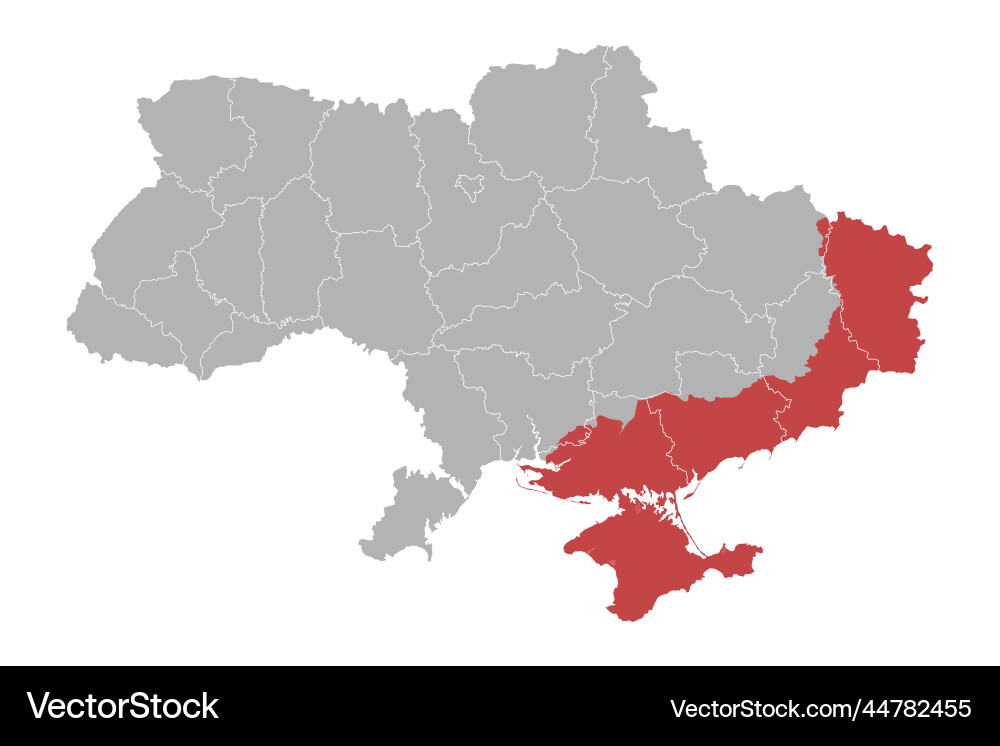 Political map of ukraine with borders Royalty Free Vector