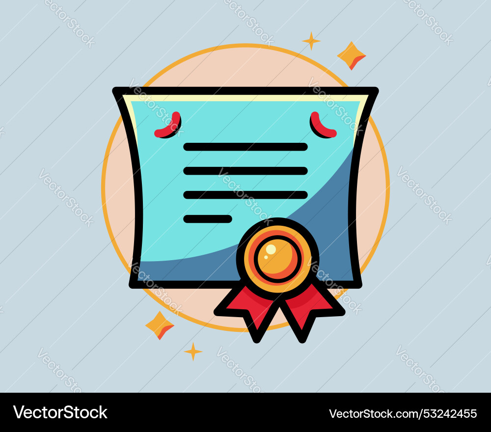 Quality certificate icon graduation degree Vector Image