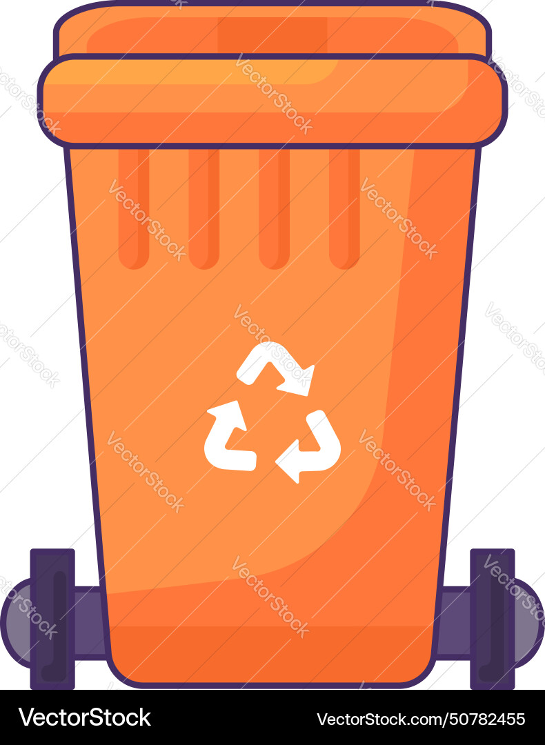 Transportable closed lid plastic waste container Vector Image
