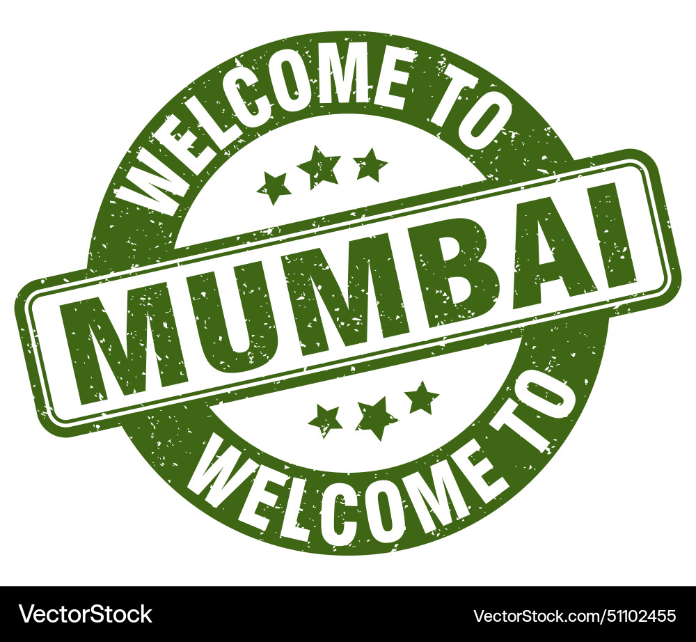 Welcome to mumbai stamp round sign Royalty Free Vector Image