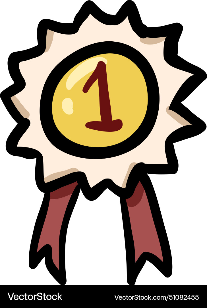 Winner medal - hand drawn doodle icon Royalty Free Vector