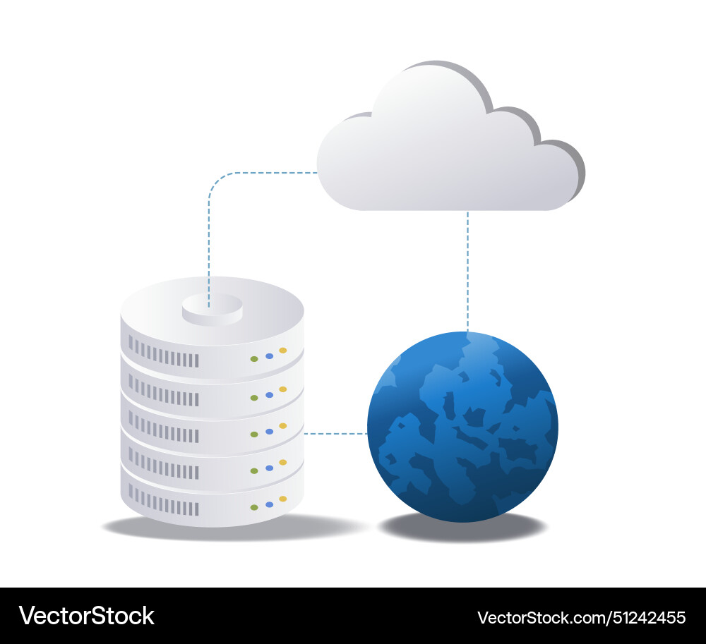 World internet cloud server infographic 3d flat Vector Image