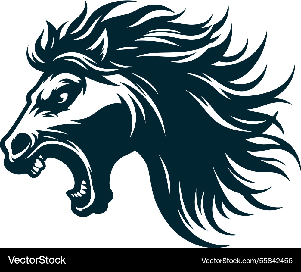 Angry horse Royalty Free Vector Image - VectorStock