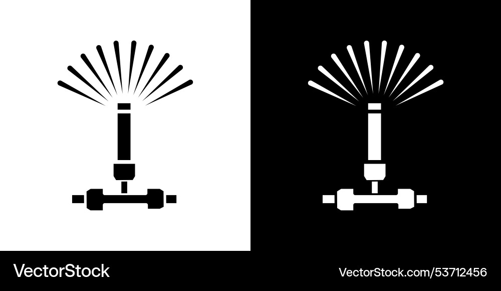 Automatic irrigation sprinklers icon flat art Vector Image