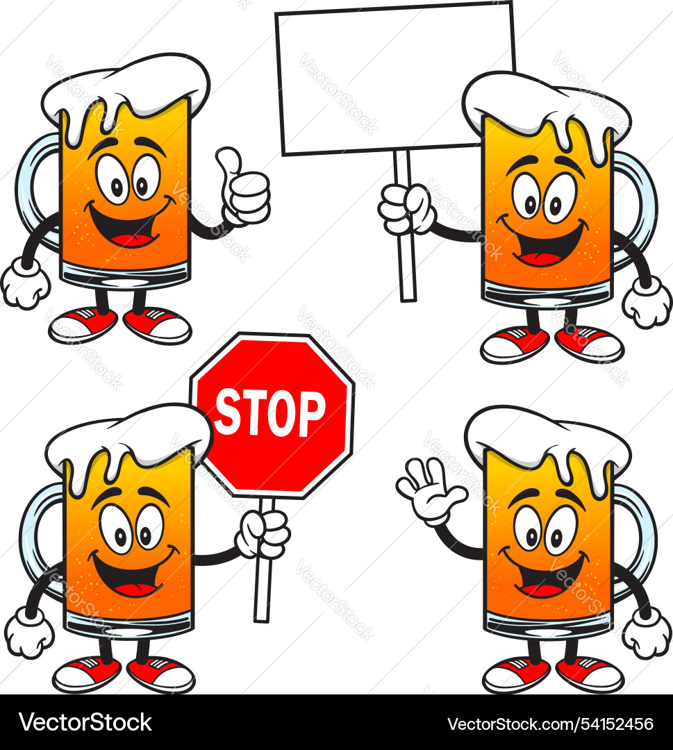 Beer character set 01 Royalty Free Vector Image