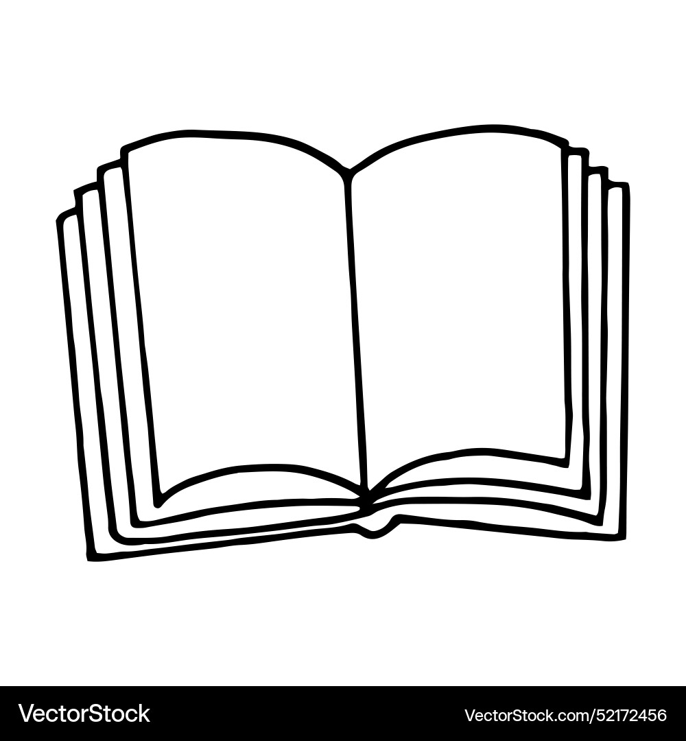 Book open icon sketch hand drawn doodle style Vector Image