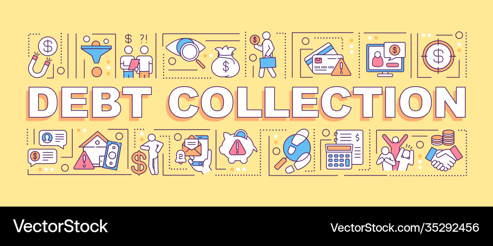 Debt collection word concepts banner Royalty Free Vector
