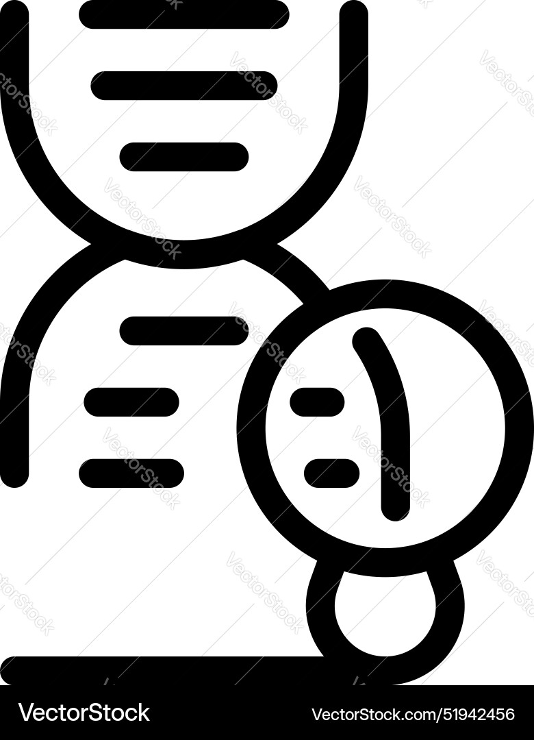 Dna analysis icon depicting magnifying glass Vector Image