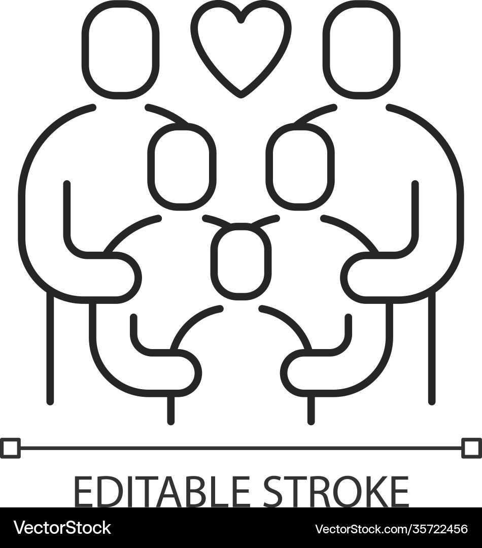 Family reunion linear icon Royalty Free Vector Image