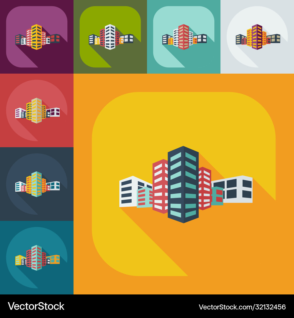 Flat concept set modern design with shadow Vector Image