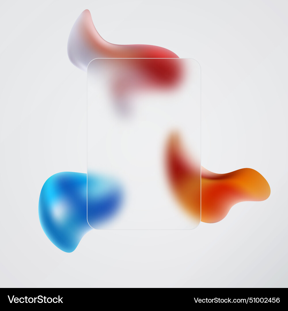 Glass morphism banner template plastic rectangle Vector Image