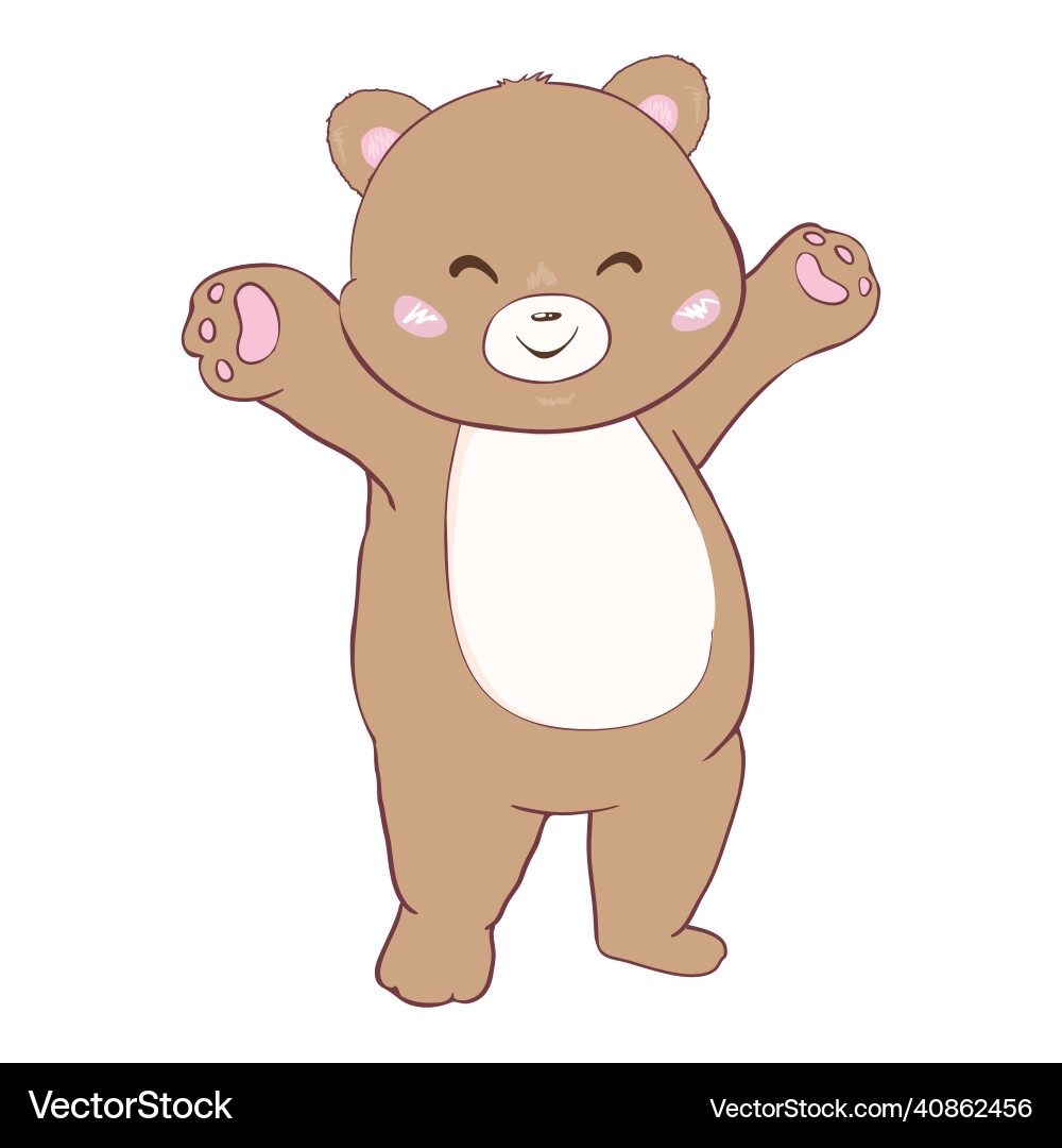 Little teddy bear character isolated on white Vector Image