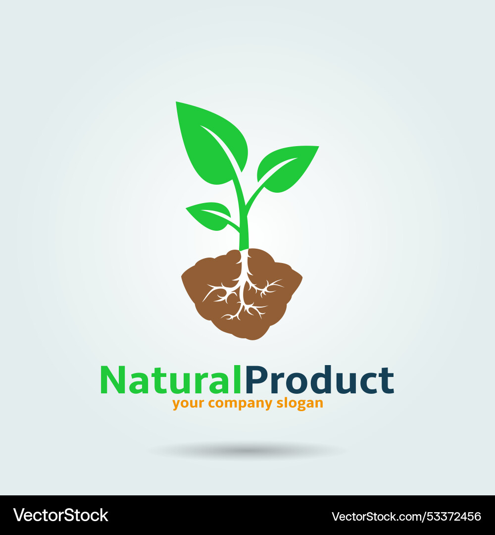 Natural product logo design template Royalty Free Vector