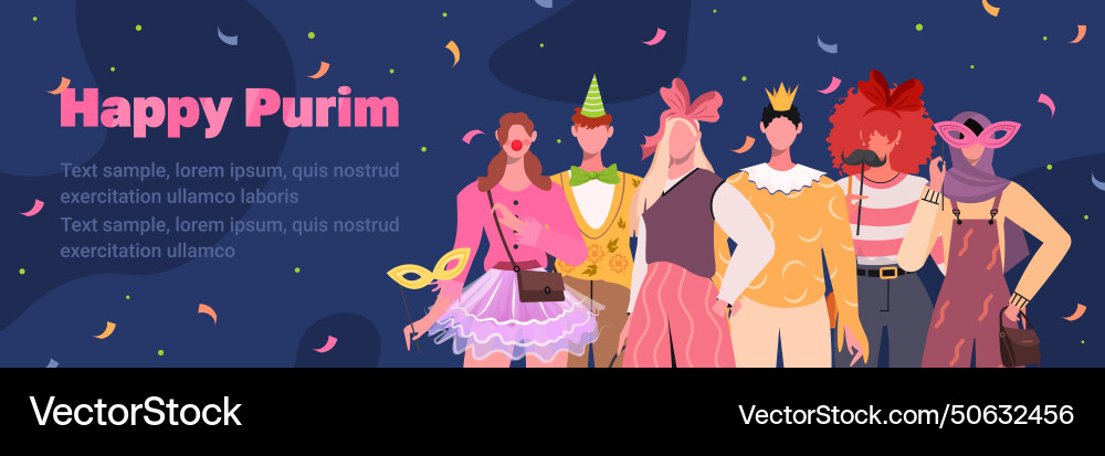 People celebrating purim Royalty Free Vector Image