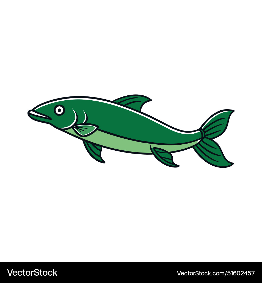 Asian arowana fish learns icon Royalty Free Vector Image