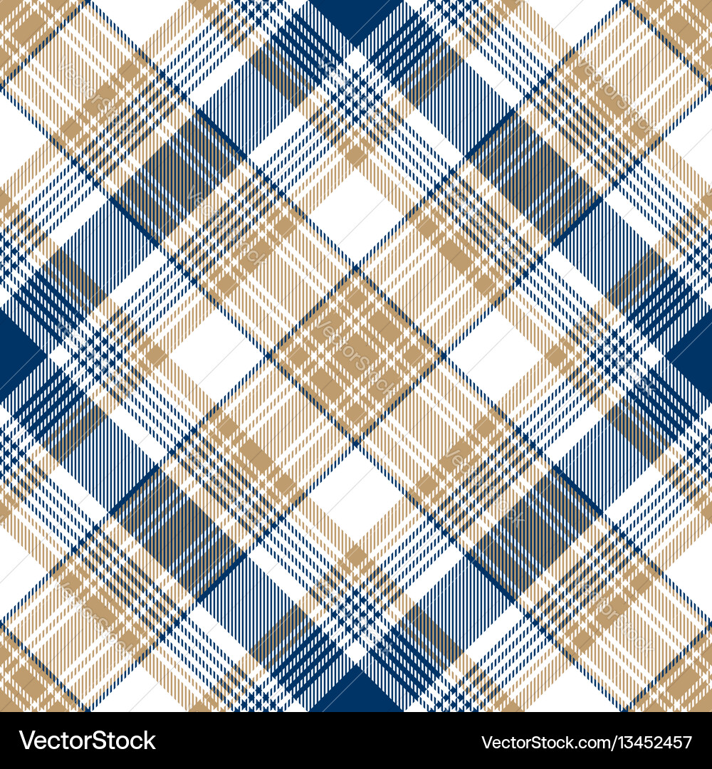 Blue and Gold Tartan Pattern Royalty Free Vector Image