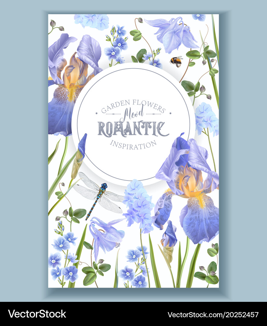 Blue flower banner Royalty Free Vector Image - VectorStock