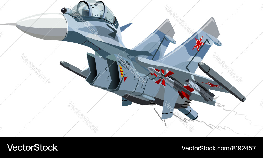 Cartoon military airplane Royalty Free Vector Image