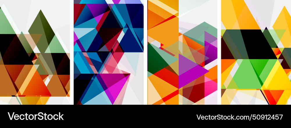 Colorful bright triangles with various colors Vector Image