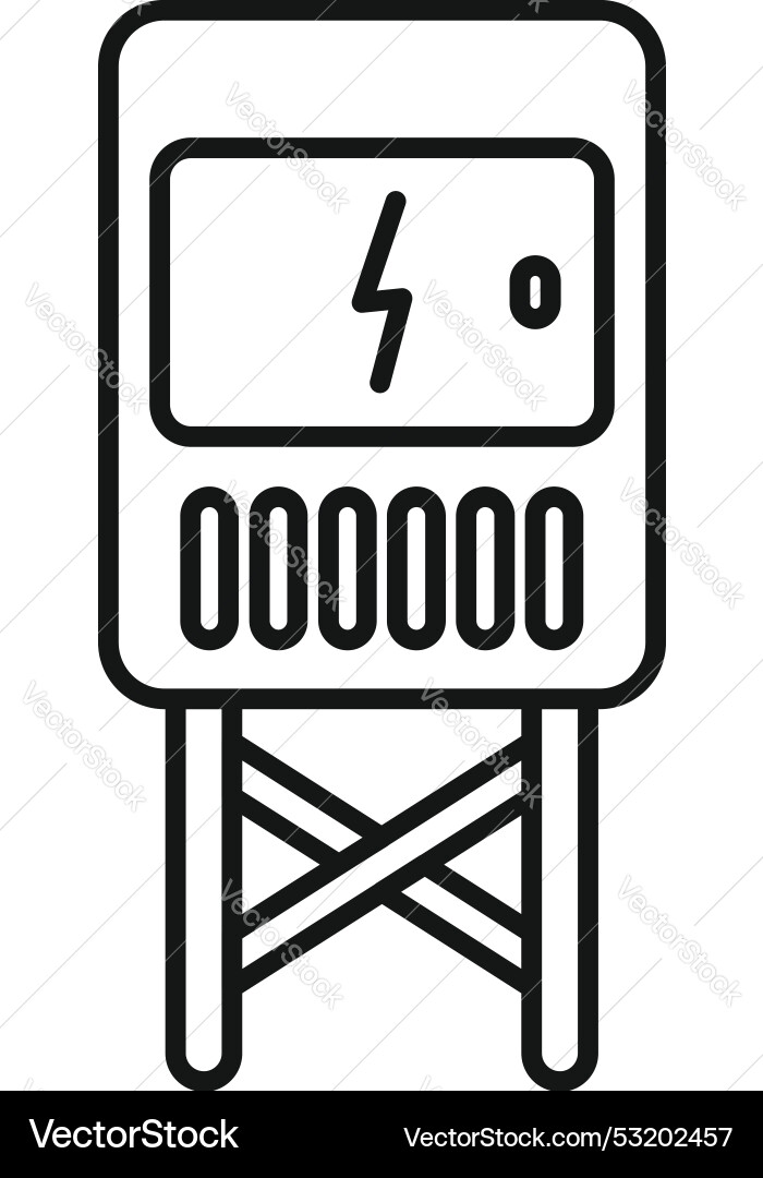 Electric meter standing on tripod showing energy Vector Image